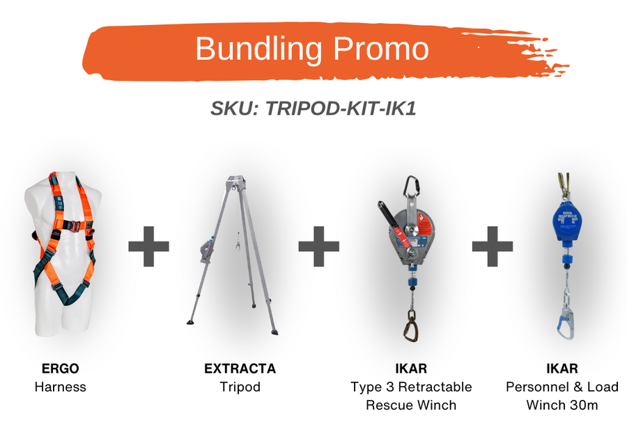 NO LADDER ACCESS TRIPOD KIT - HARNESS, EXTRACTA TRIPOD, TYPE 3 IKAR RE ...
