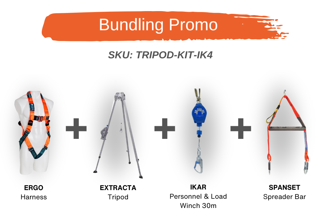LADDER ACCESS TRIPOD KIT - HARNESS, EXTRACTA TRIPOD, SPREADER BAR, TYP ...