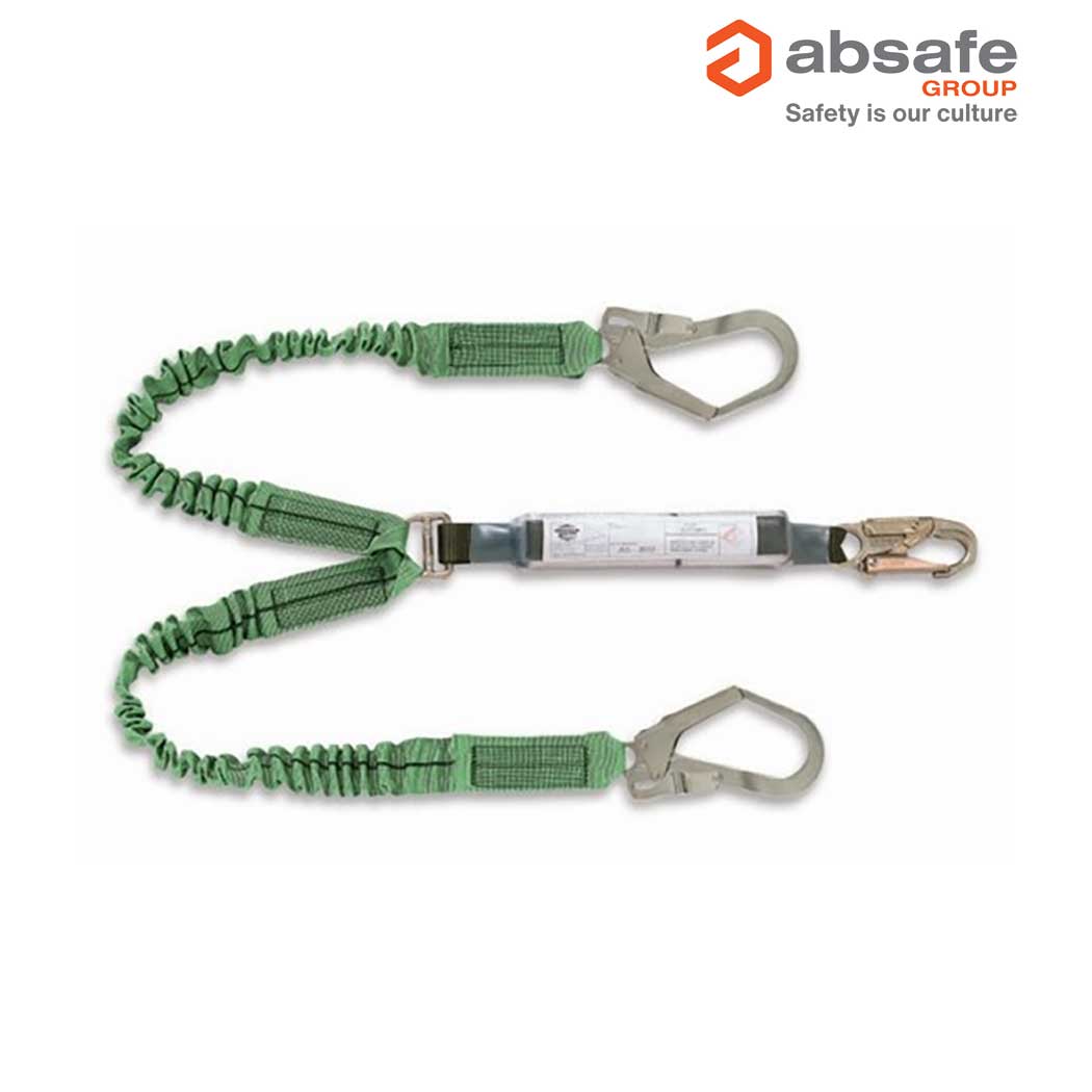 Miller 2M Twin Stretchstop Lanyard w/TAK & Scaff Hook – Absafe